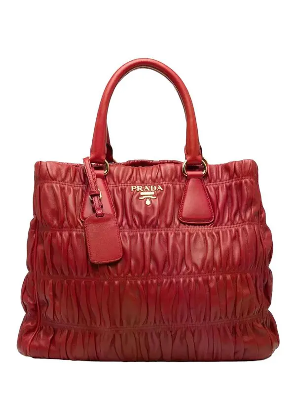 Prada Nappa Gaufre Tote Bag - Red