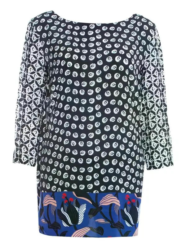 Escada Floral-print Silk Blouse - Black