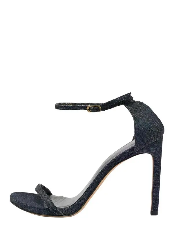 STUART WEITZMAN Denim Stiletto Sandals - Blue