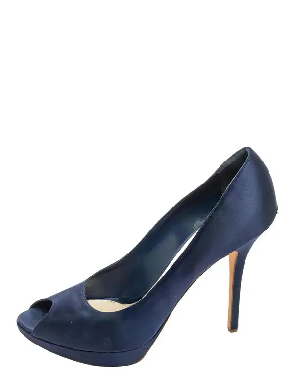 Dior Satin Heeled Pumps - Blue