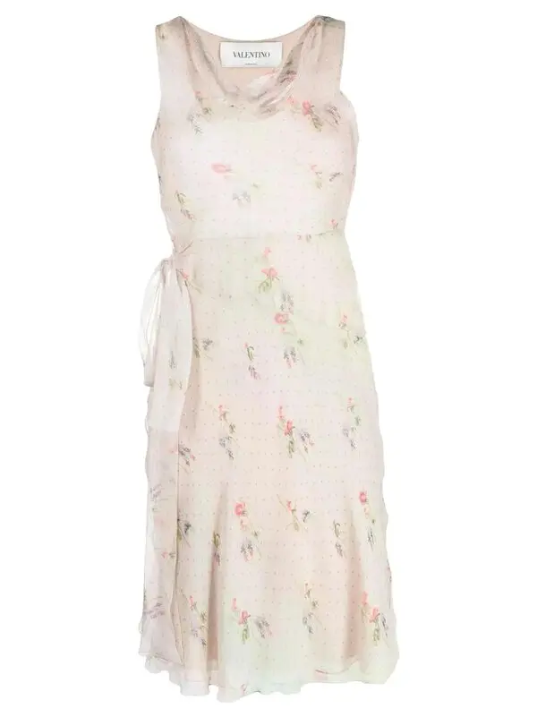 Valentino Garavani Floral Print Silk Dress - Pink