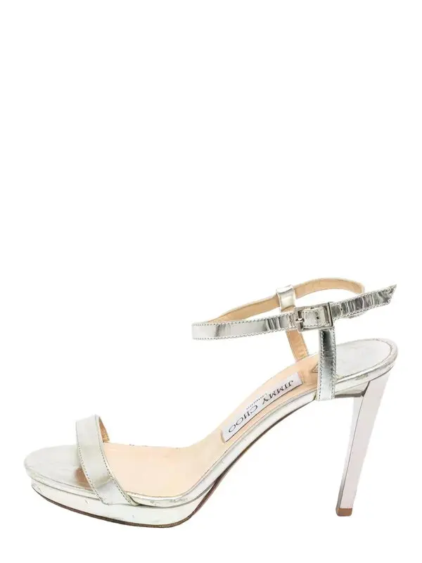 JIMMY CHOO 100mm Metallic-leather Pumps - Silver