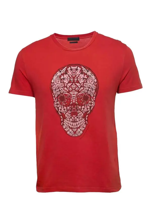Alexander McQueen Skull-mosaic T-shirt - Red