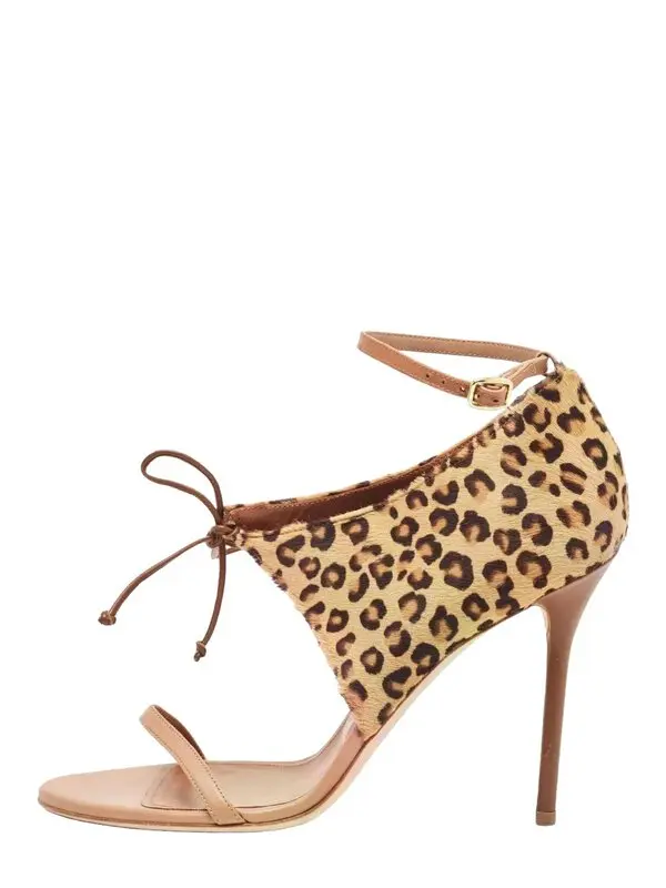 MALONE SOULIERS 110mm Leopard-print Sandals - Brown/beige