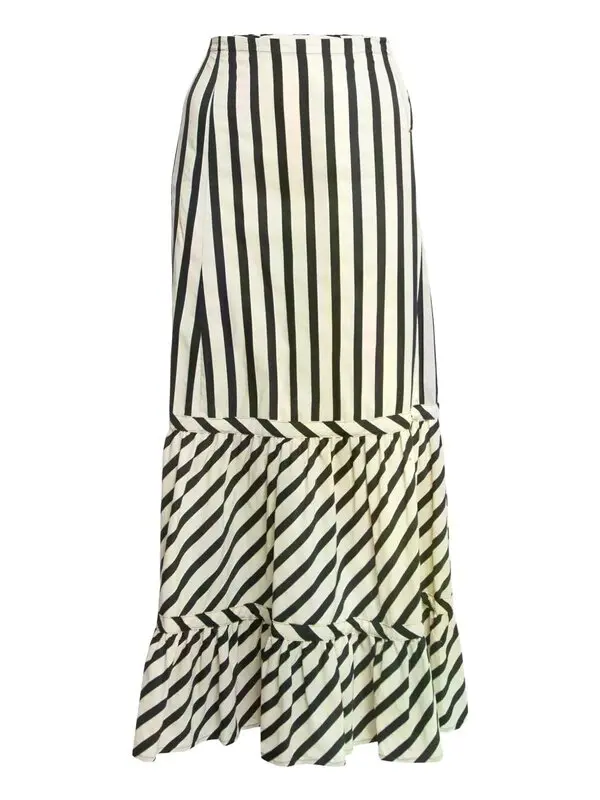 Sportmax Striped Maxi Skirt - Neutrals