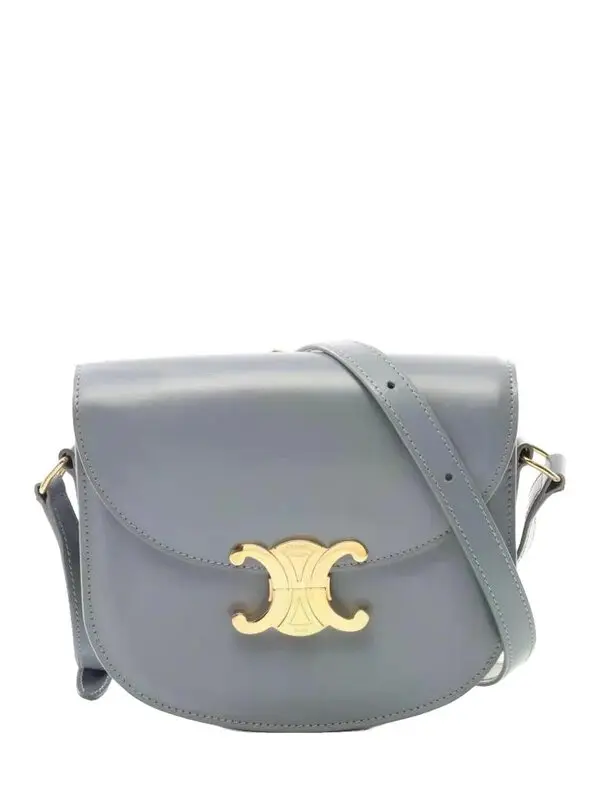 Celine 2010s Triomphe Shoulder Bag - Grey