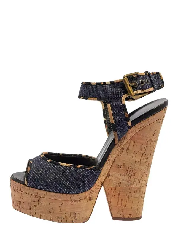 GIUSEPPE ZANOTTI 155mm Denim Platform Sandals - Blue