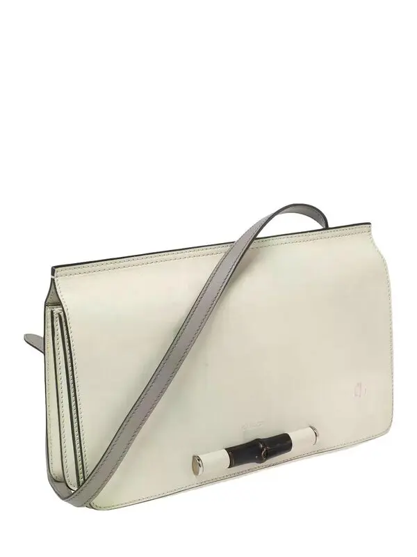 Gucci Bamboo Flap Shoulder Bag - White