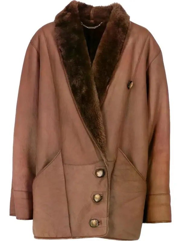 A.N.G.E.L.O. VINTAGE CULT 1980s Shearling Lapel Coat - Brown
