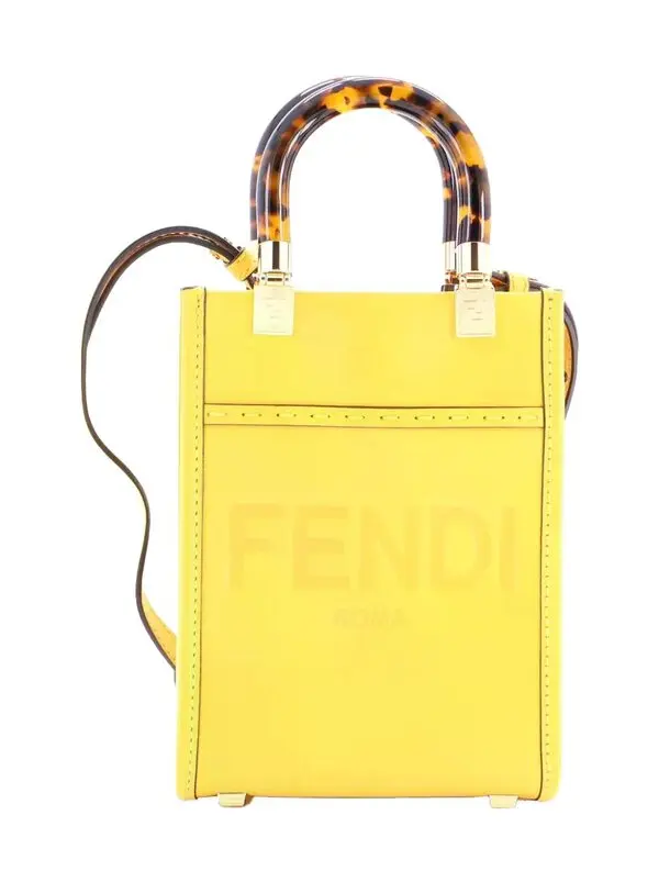 Fendi Sunshine Shopper Tote Mini Crossbody Bag - Yellow