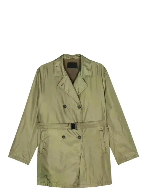 Prada 2000s Double-breasted Trench Coat - Green