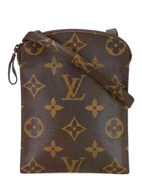 LOUIS VUITTON 1988 Monogram Pochette Secret Passport Holder Crossbody Bag - Brown
