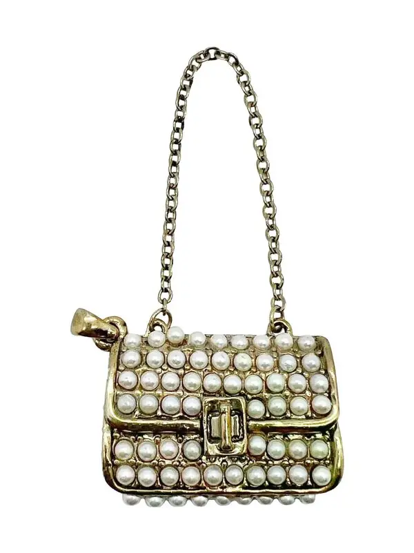 JENNIFER GIBSON JEWELLERY 2000s Pearl Handbag Pendant - Gold