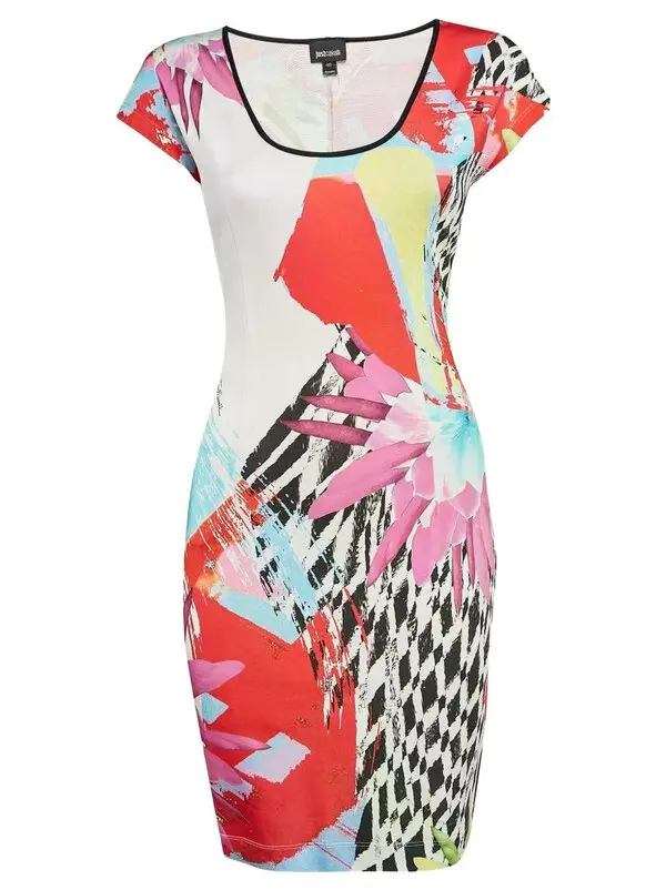 Just Cavalli Abstract Floral-printed Mini Dress - White