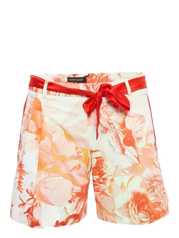 Roberto Cavalli Floral-print Shorts - White