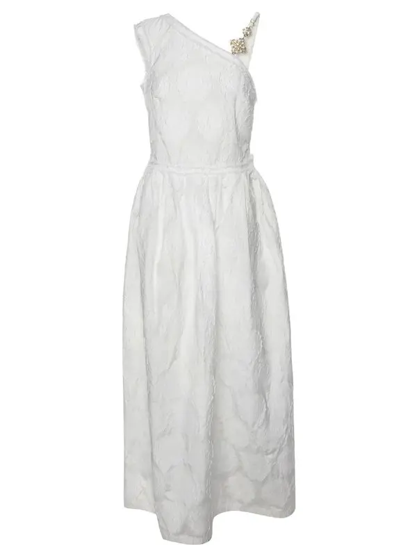 Roberto Cavalli Floral-embellishment Maxi Dress - White