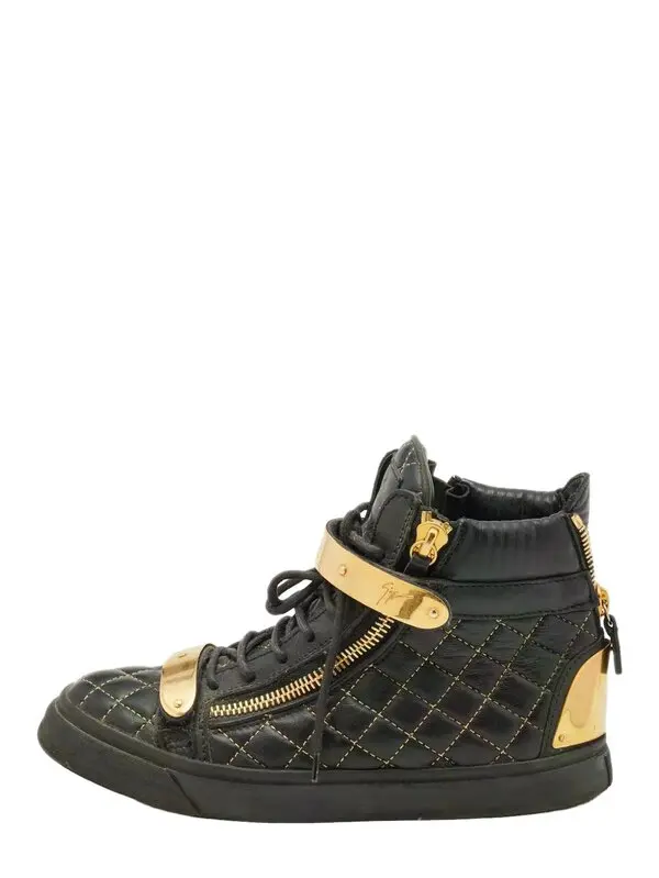 GIUSEPPE ZANOTTI Leather Sneakers - Black