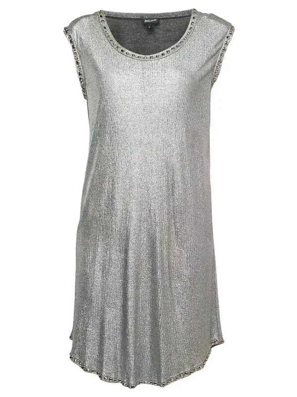 Just Cavalli Metallic-effect Midi Dress - Silver
