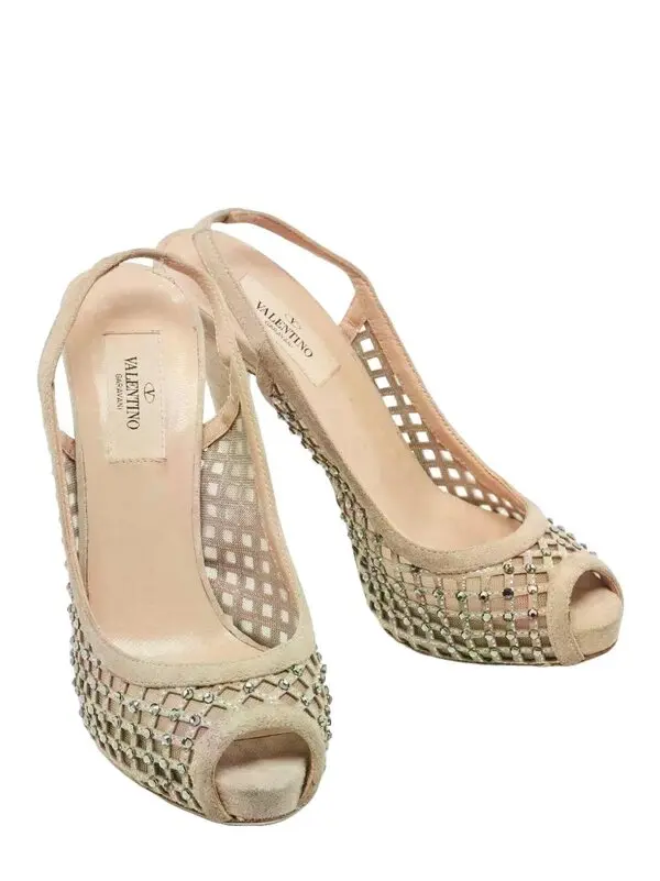 Valentino Garavani 125mm Rhinestone-embellished Platform Pumps - Neutrals