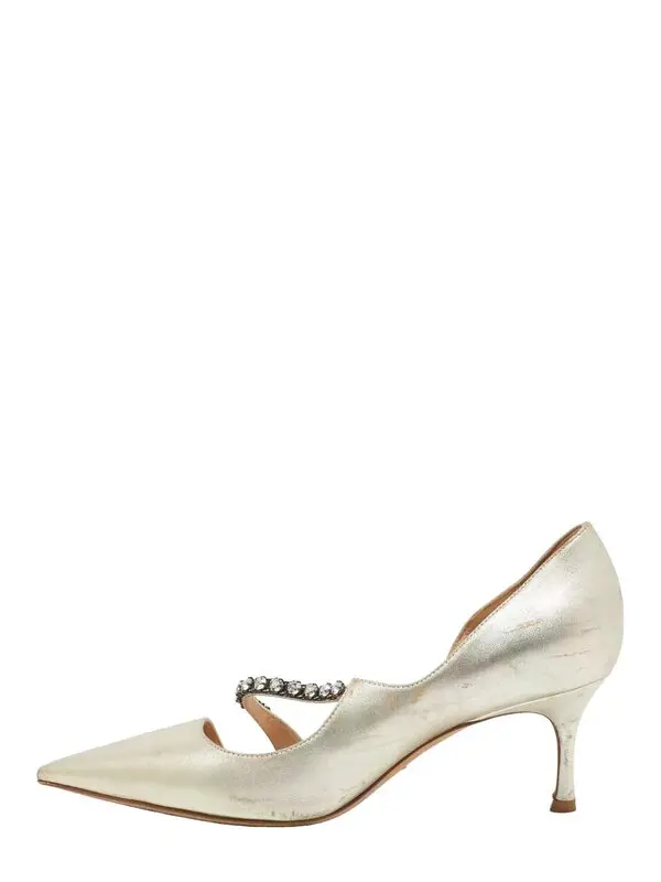 Dior Pointed-toe Crystal Pumps - Gold