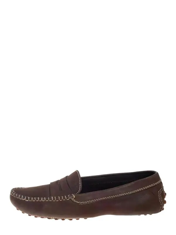 TOD'S Vintage Suede Loafers - Brown