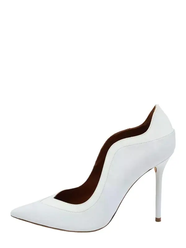 MALONE SOULIERS 110mm Patent-leather Pointed-toe Pumps - White