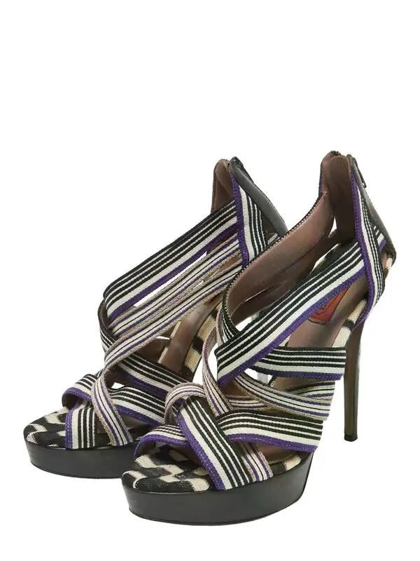 Missoni 150mm Striped Platform Sandals - Black