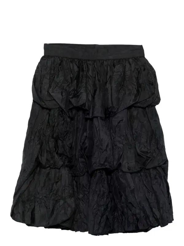 Versace 1990s Ruffled Mini Skirt - Black