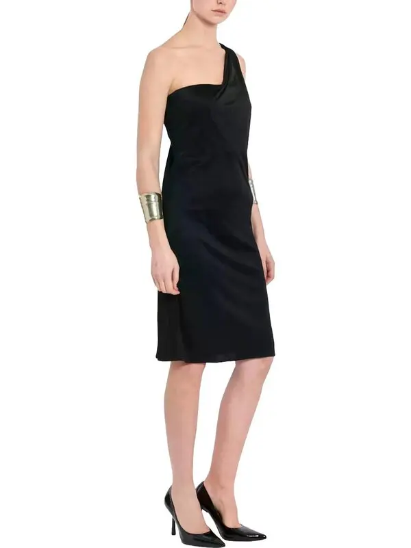 Versace 1990s One-shoulder Midi Dress - Black