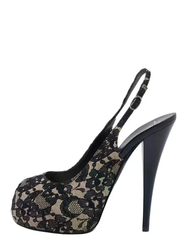 GIUSEPPE ZANOTTI 145mm Lace Sandals - Black