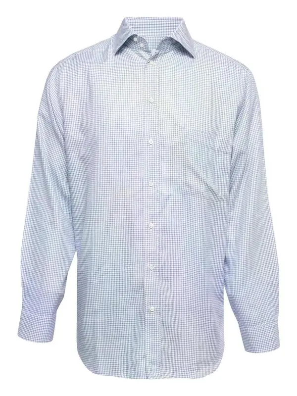 ARMANI 2024 Checked Long-sleeve Shirt - Blue