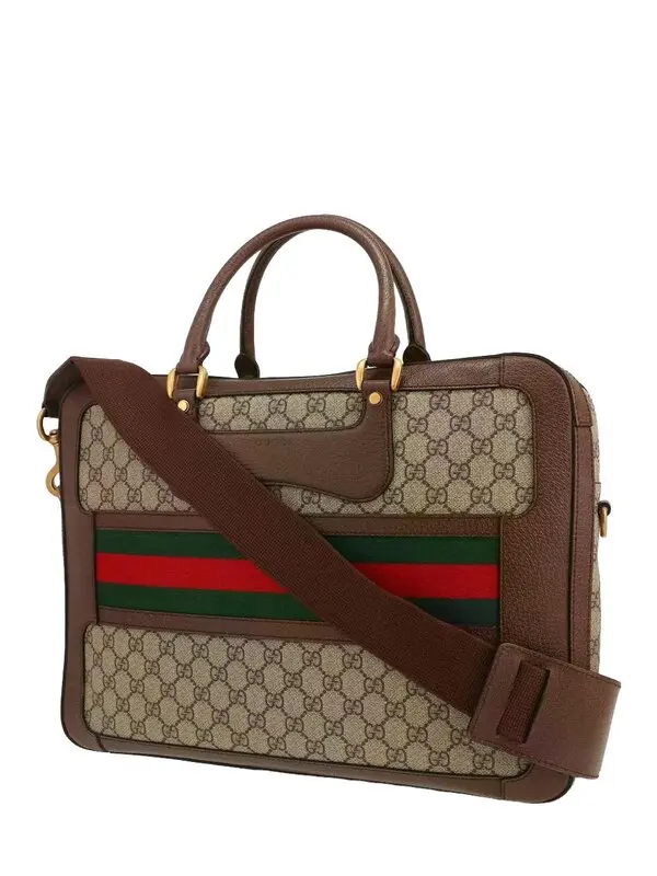 Gucci Gg-motif Briefcase - Neutrals