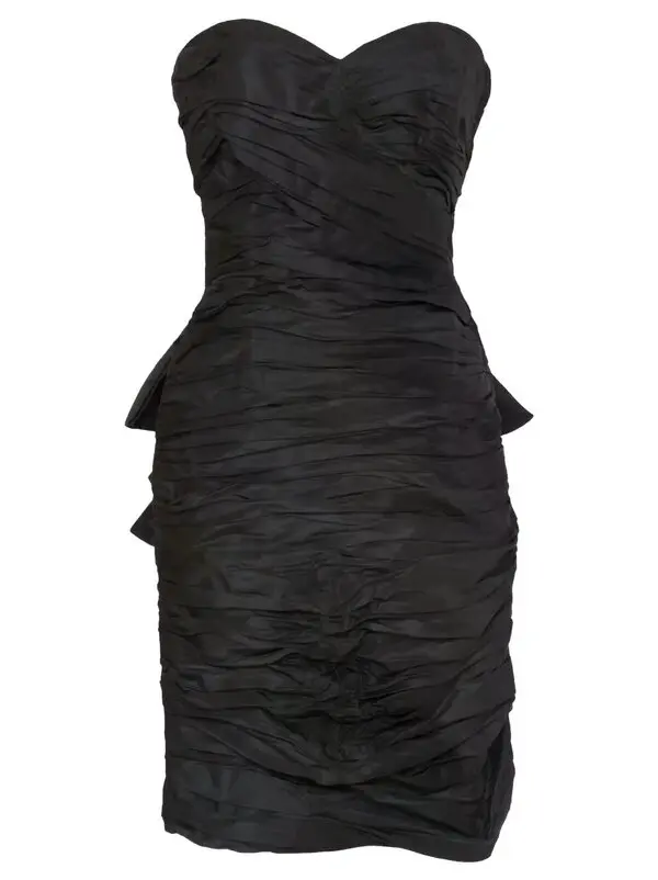 Vintage Draped Mini Dress - Black