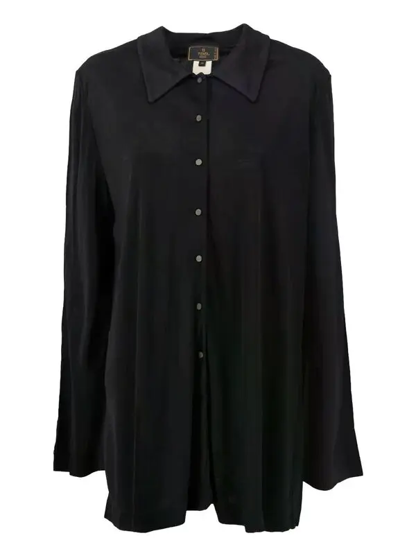 Fendi Logo-embroidered Shirt - Black