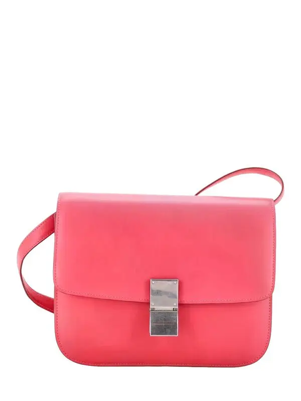 Celine Classic Box Bag Smooth Leather Medium Crossbody Bag - Pink