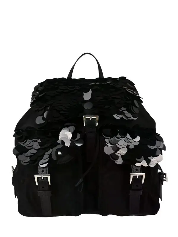 Prada 2010s Sequinned Backpack - Black