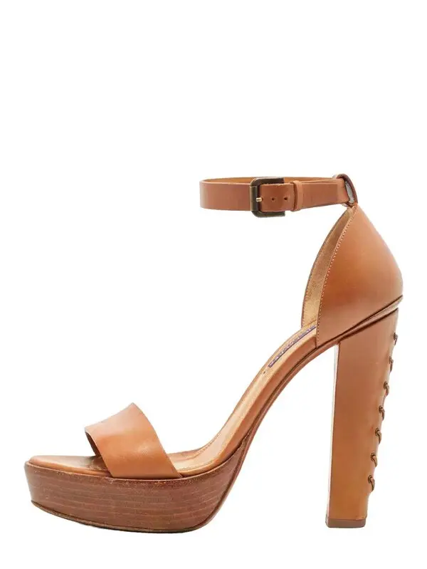 Polo Ralph Lauren 110mm Leather Platform Sandals - Brown