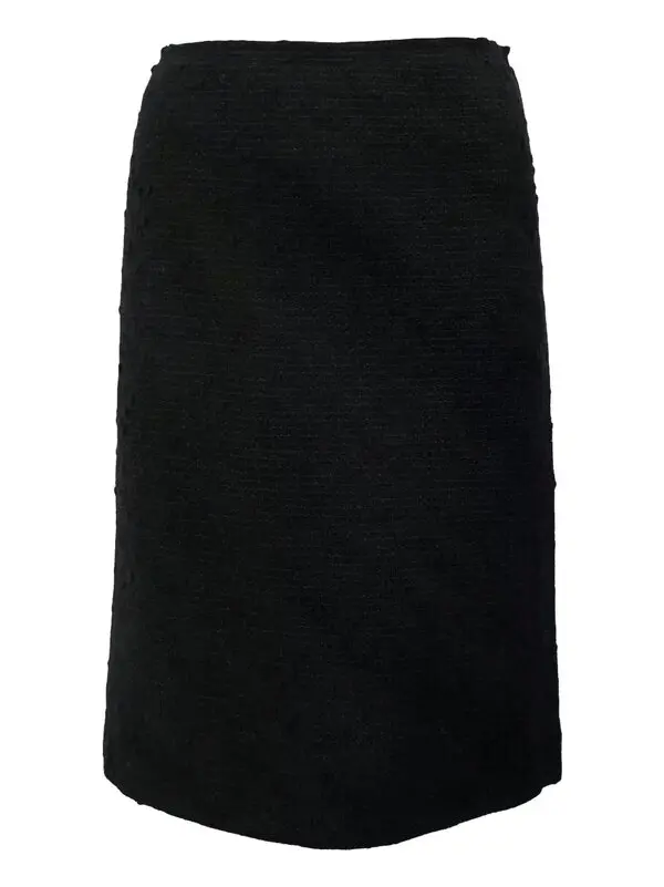 Prada Tweed A-line Midi Skirt - Black