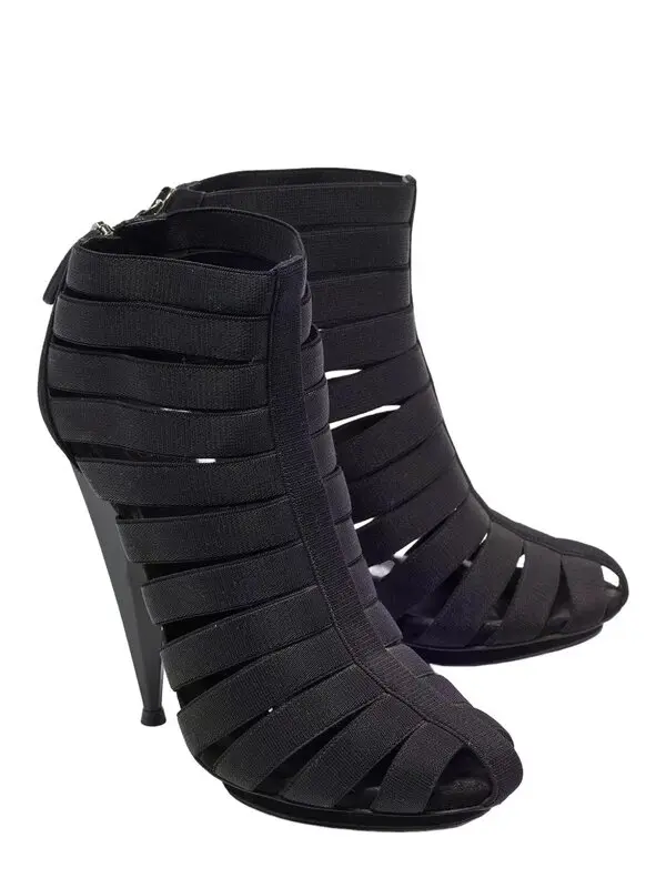 Gucci Suede Platform Strappy Boots - Black