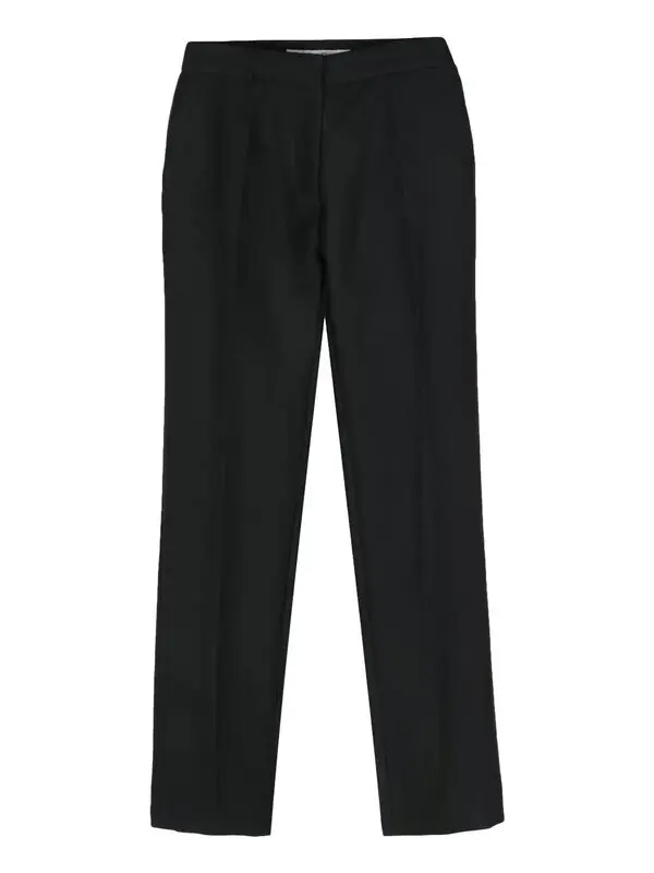 Dior 2010s Wool-blend Straight-leg Trousers - Black