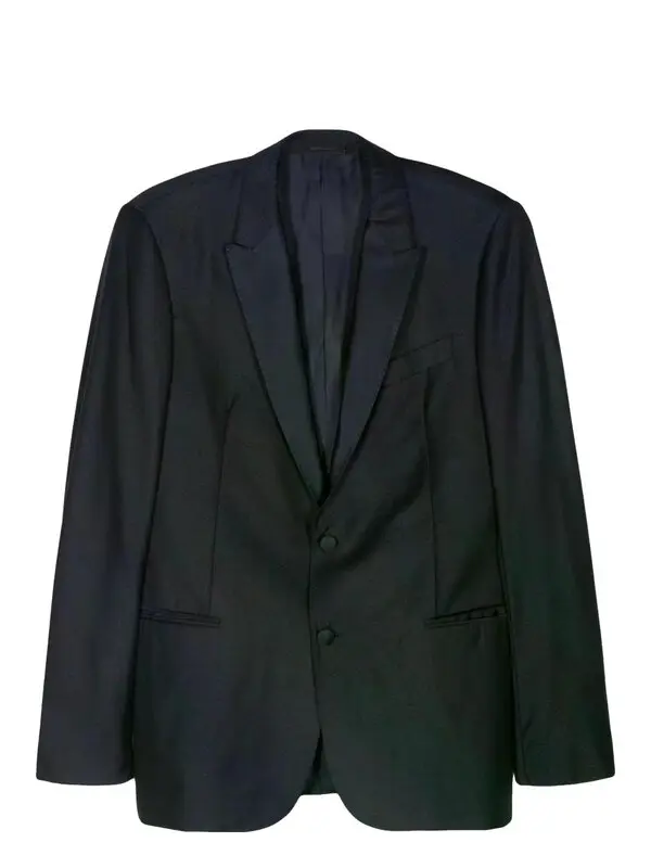 Giorgio Armani 2000s Patterned-jacquard Blazer - Blue