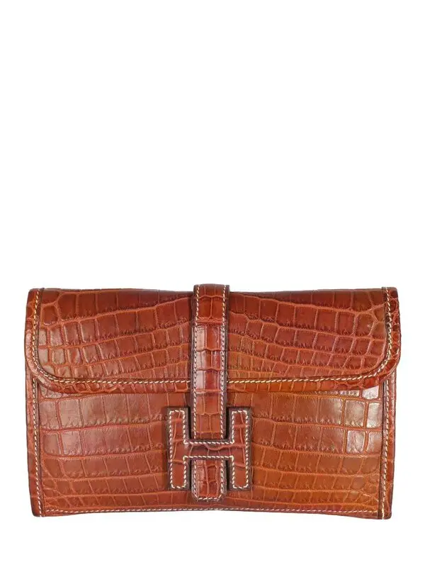 Hermès Jige Elan Clutch Bag - Brown