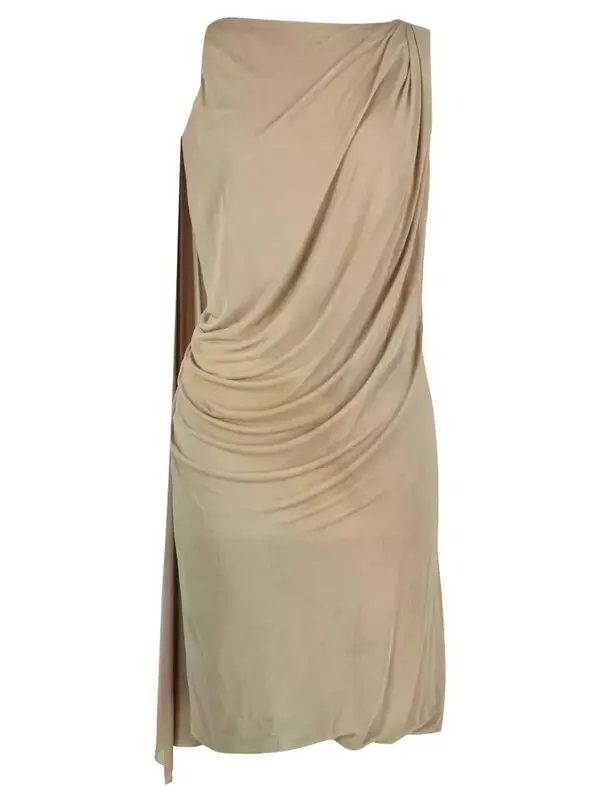 Versace Draped Round-neck Dress - Brown