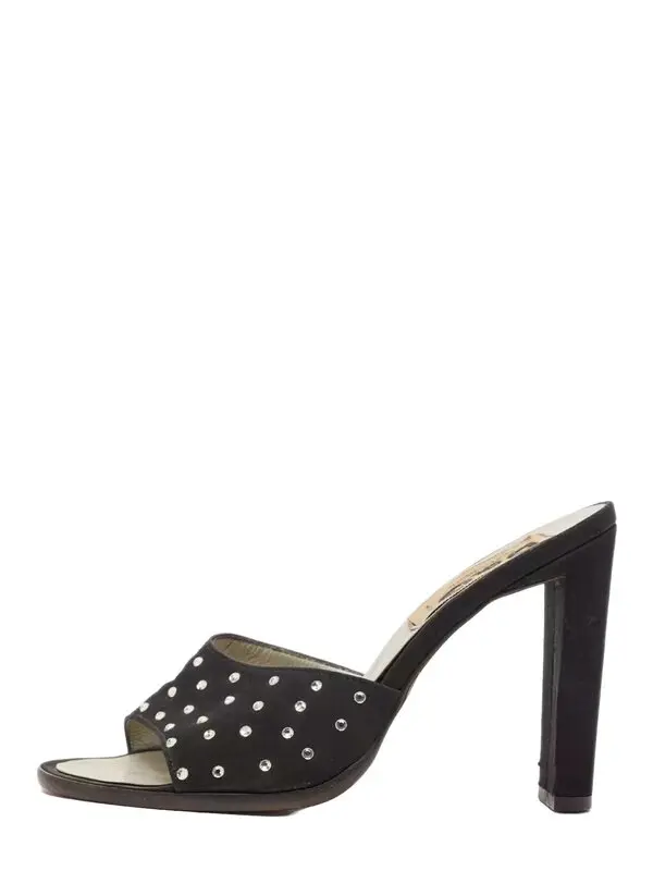 Dolce & Gabbana 100mm Rhinestone-embellished Block-heel Sandals - Black
