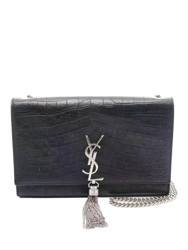 Saint Laurent Kate Medium Embossed Shoulder Bag - Black
