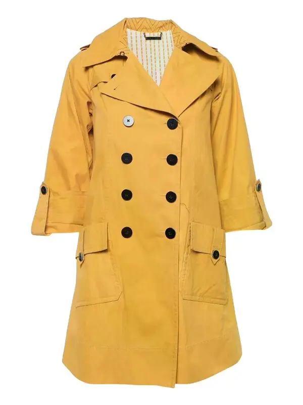 Diane Von Furstenberg Vintage Double-breasted Cotton Coat - Yellow