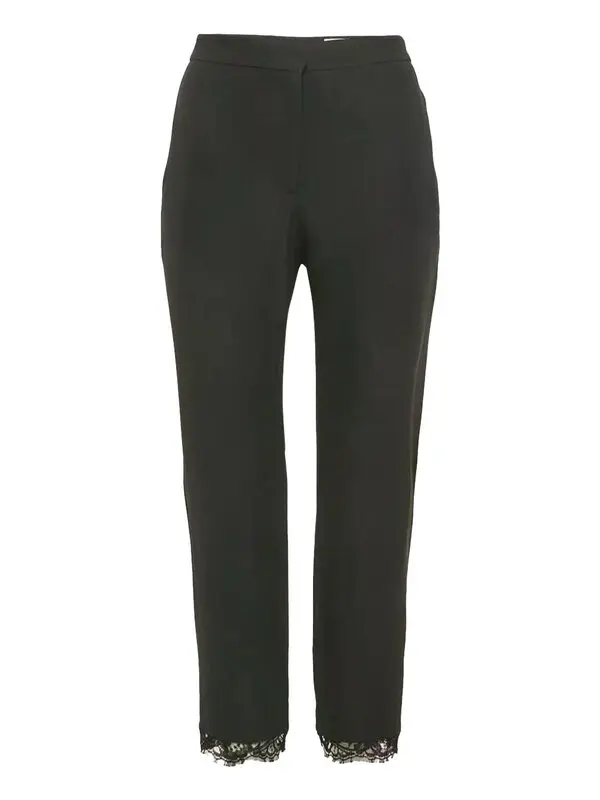 Alexander McQueen Lace-trim Trousers - Black