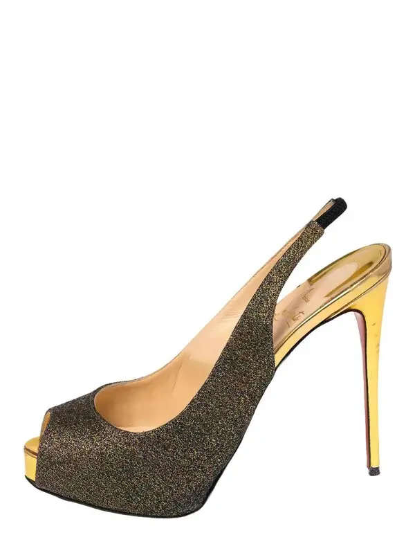 CHRISTIAN LOUBOUTIN Platform Slingback Pumps - Gold