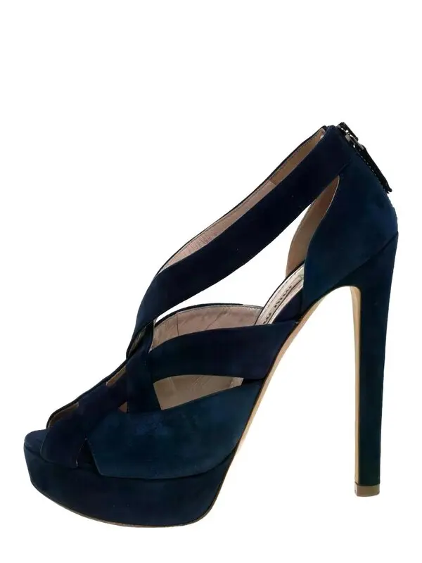 Miu Miu 130mm Suede Platform Sandals - Blue