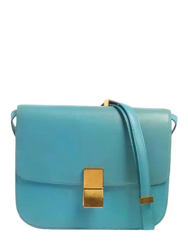 Celine Classic Box Leather Shoulder Bag - Blue